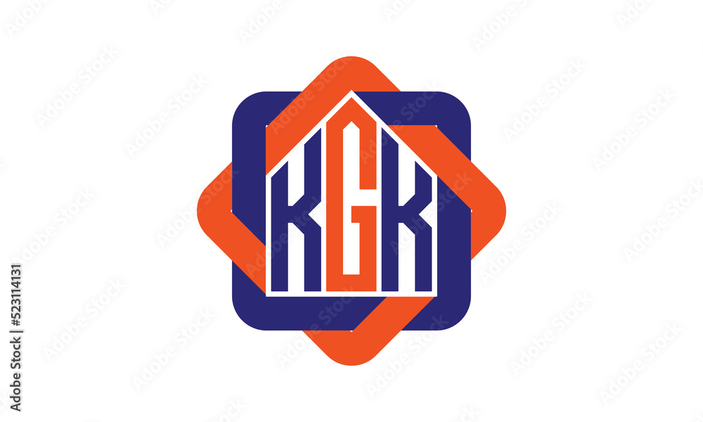 KGK three letter real estate logo with home icon logo design vector ...
