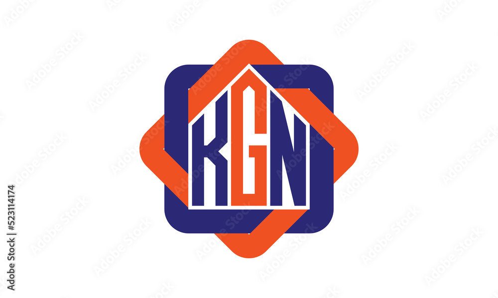 KGN three letter real estate logo with home icon logo design vector ...