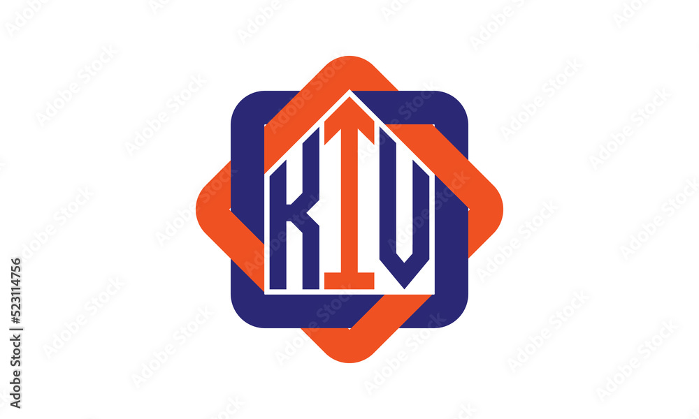 KIV three letter real estate logo with home icon logo design vector ...