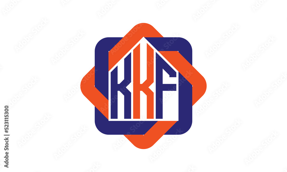 KKF three letter real estate logo with home icon logo design vector ...
