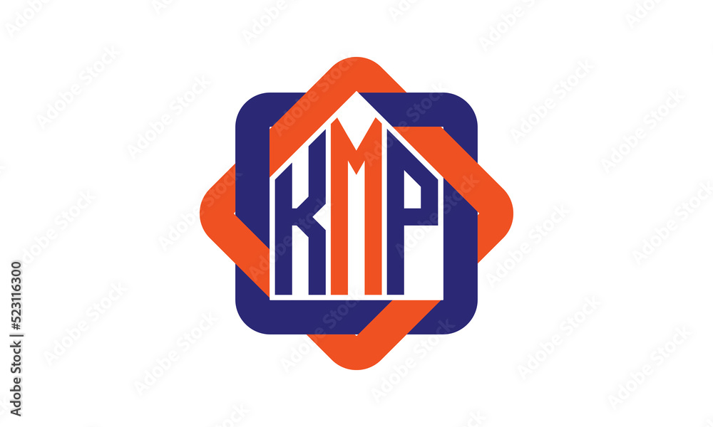 KMP three letter real estate logo with home icon logo design vector ...