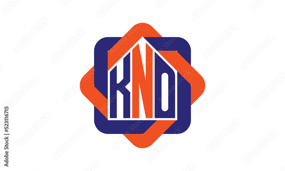 KNO three letter real estate logo with home icon logo design vector ...