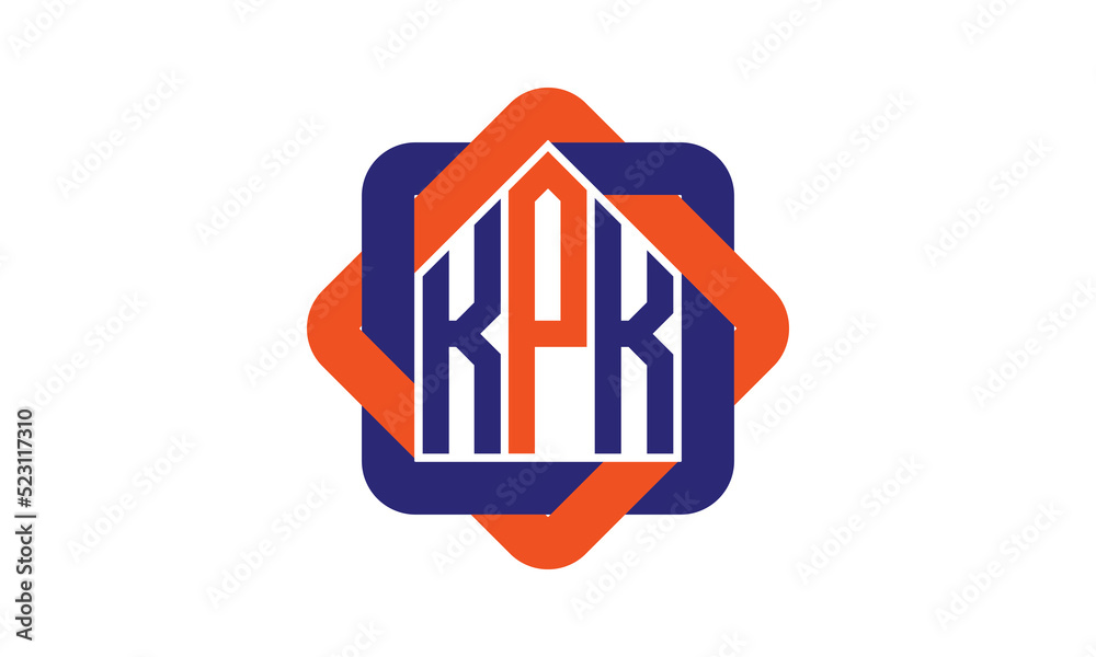 KPK three letter real estate logo with home icon logo design vector ...