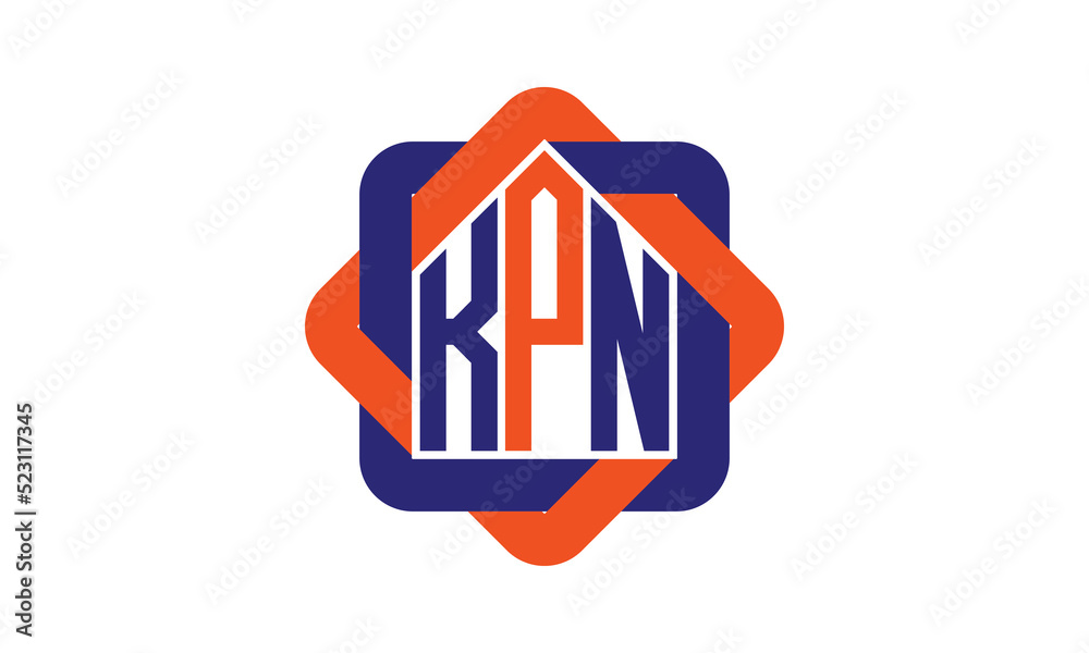 KPN three letter real estate logo with home icon logo design vector ...