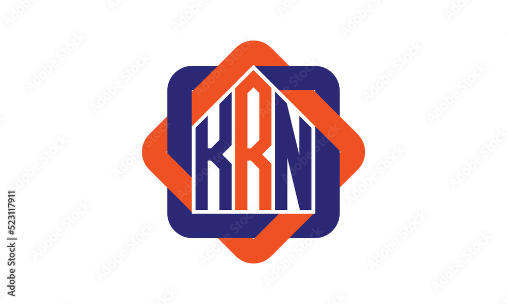 KRN three letter real estate logo with home icon logo design vector ...