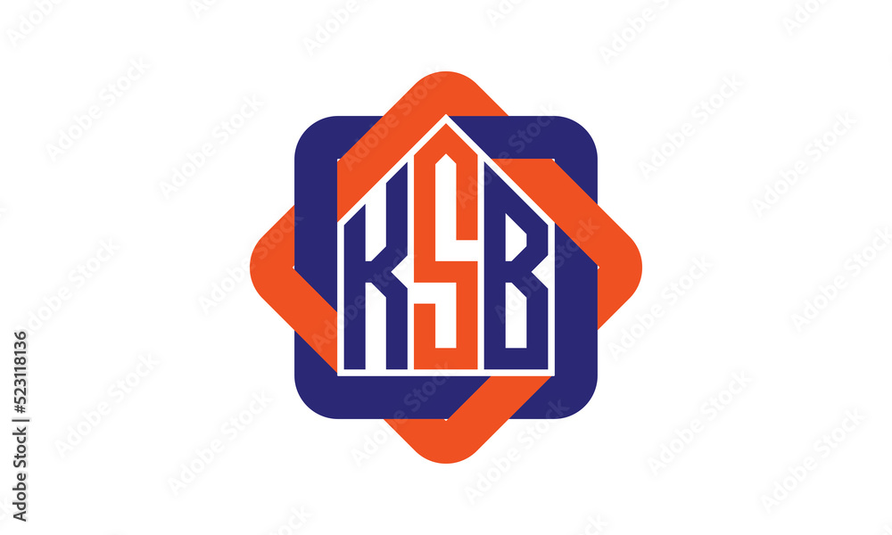 KSB three letter real estate logo with home icon logo design vector ...