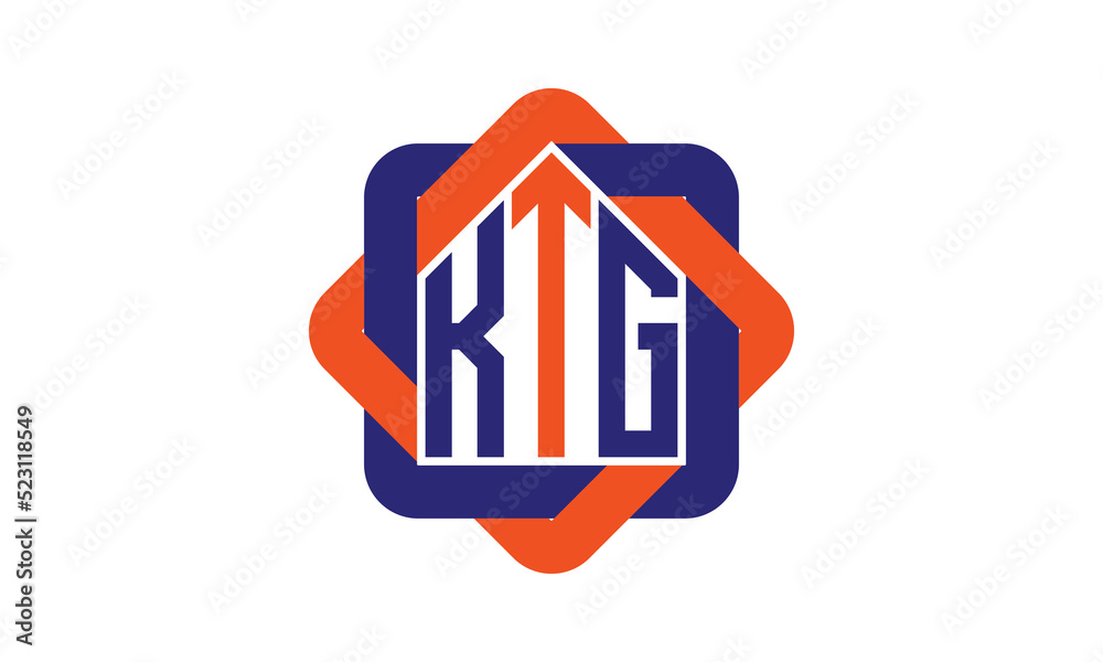 KTG three letter real estate logo with home icon logo design vector template | construction logo ...