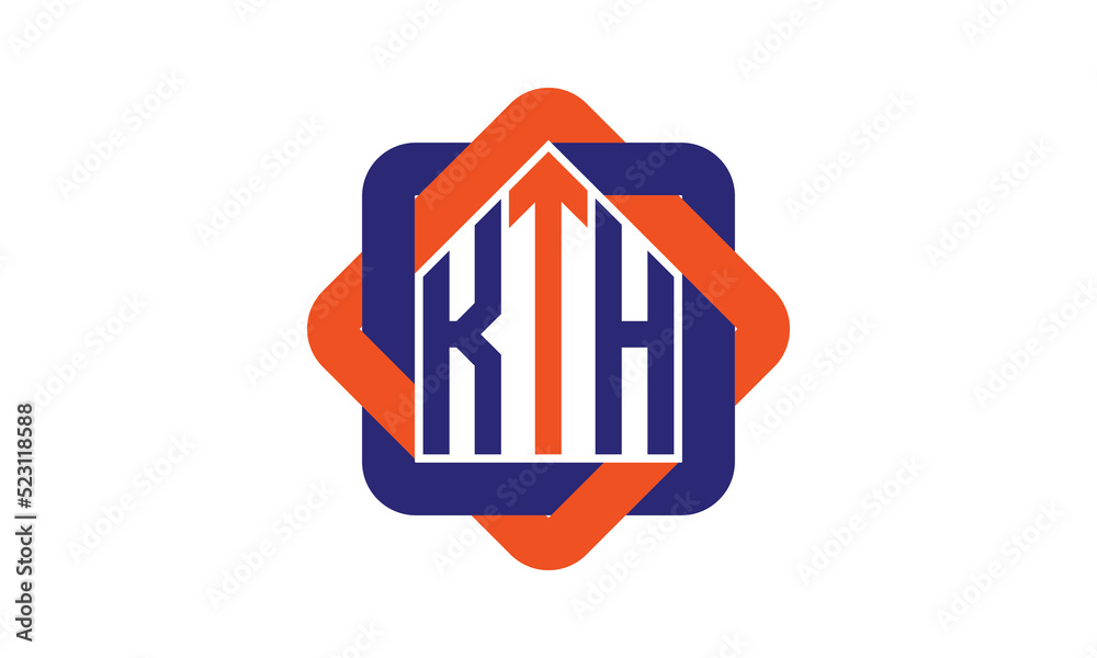 KTH three letter real estate logo with home icon logo design vector ...