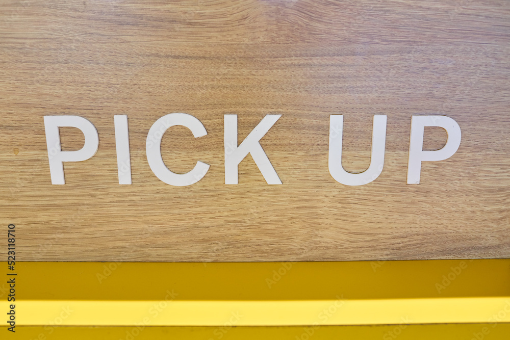 SEOUL, SOUTH KOREA - CIRCA MAY, 2017: close up shot of pick up sign at ...