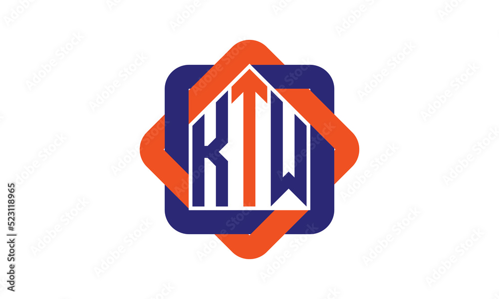 KTW three letter real estate logo with home icon logo design vector ...