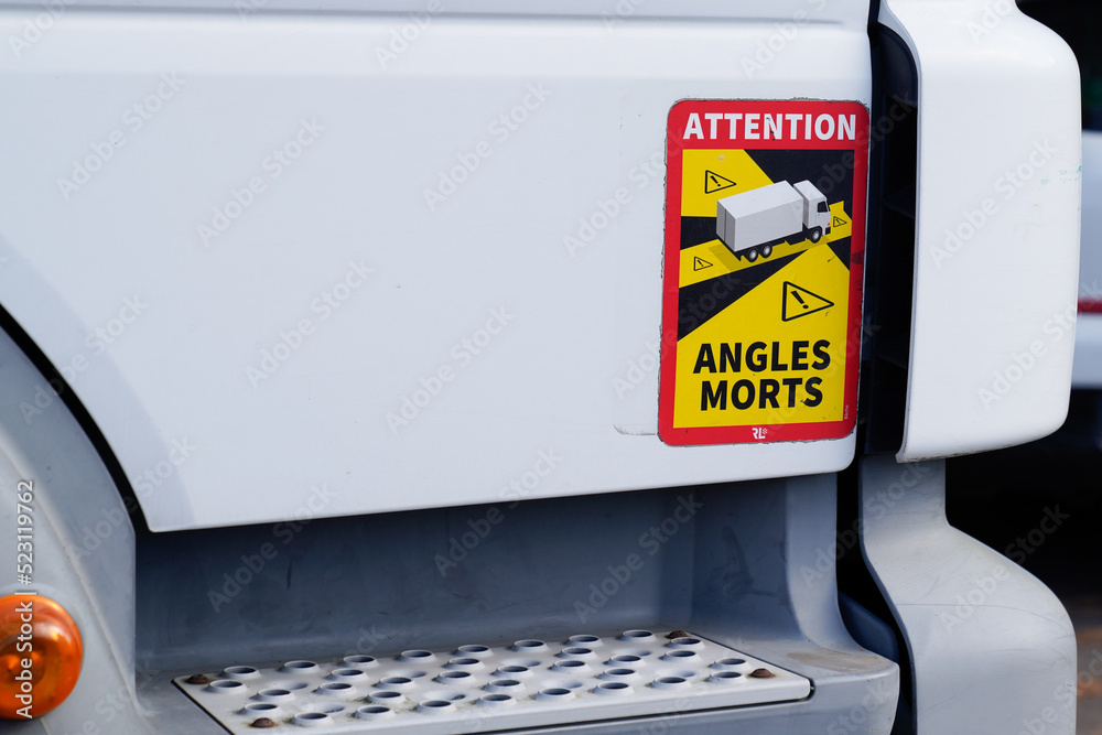 angles morts sign text information french label stickers mandatory on ...