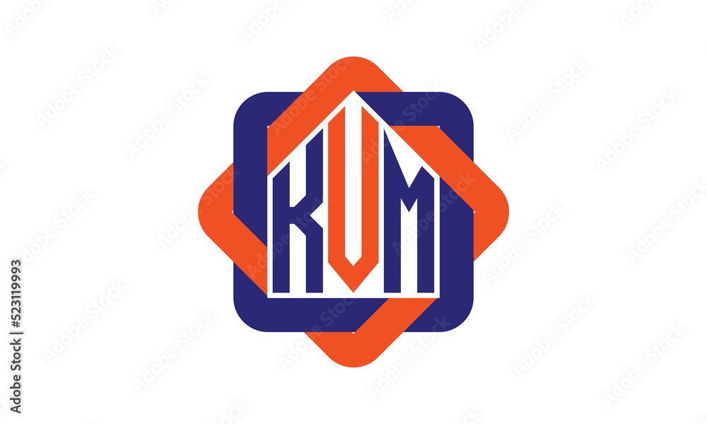 KVM three letter real estate logo with home icon logo design vector ...