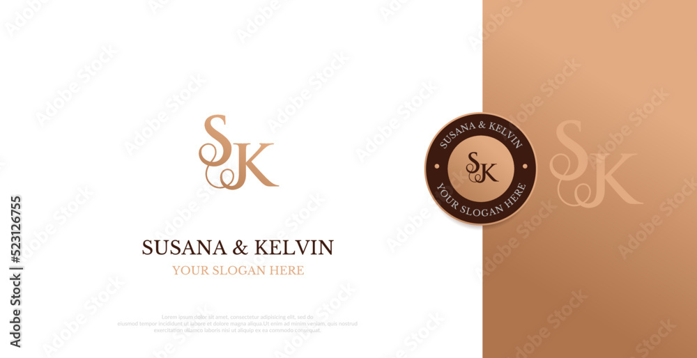 Initial SK Logo Design Vector Stock Vector | Adobe Stock