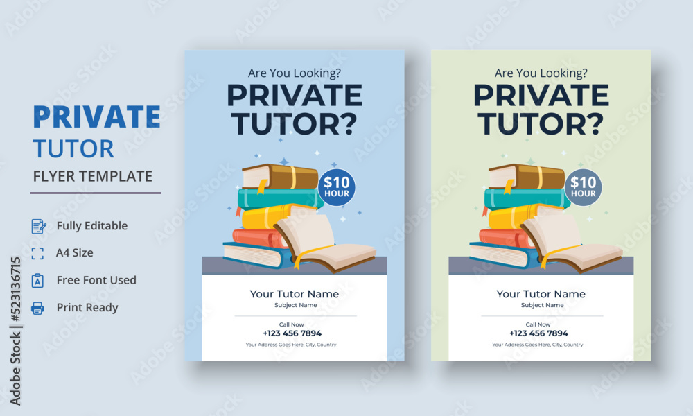 Private Tutor Flyer Template, Home Tuition Flyer, Online Tutors Flyer ...