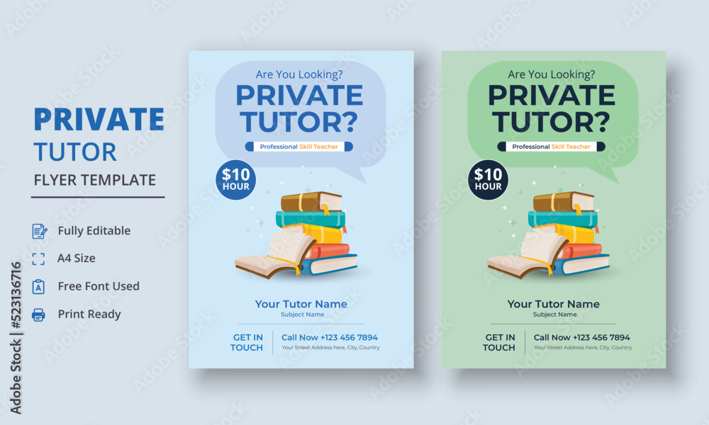 Private Tutor Flyer Template, Home Tuition Flyer, Online Tutors Flyer ...