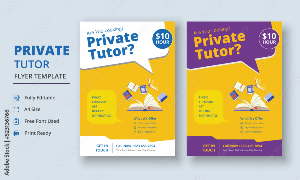 Private Tutor Flyer Template, Home Tuition Flyer, Online Tutors Flyer ...