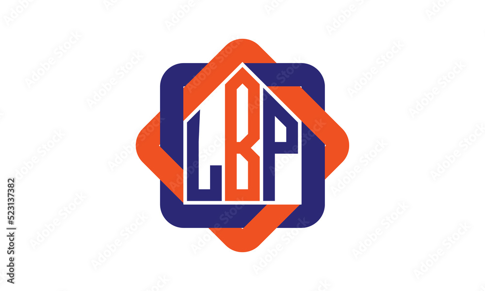 LBP three letter real estate logo with home icon logo design vector ...