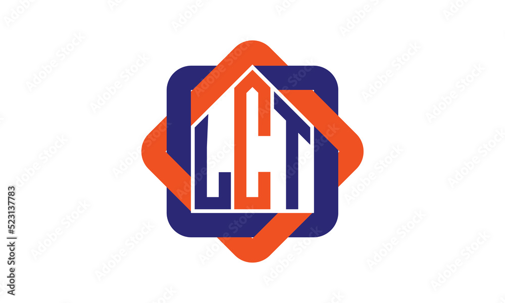 LCT three letter real estate logo with home icon logo design vector ...