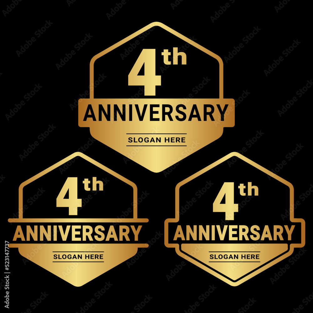 4 years anniversary celebration logotype. 4th anniversary logo ...