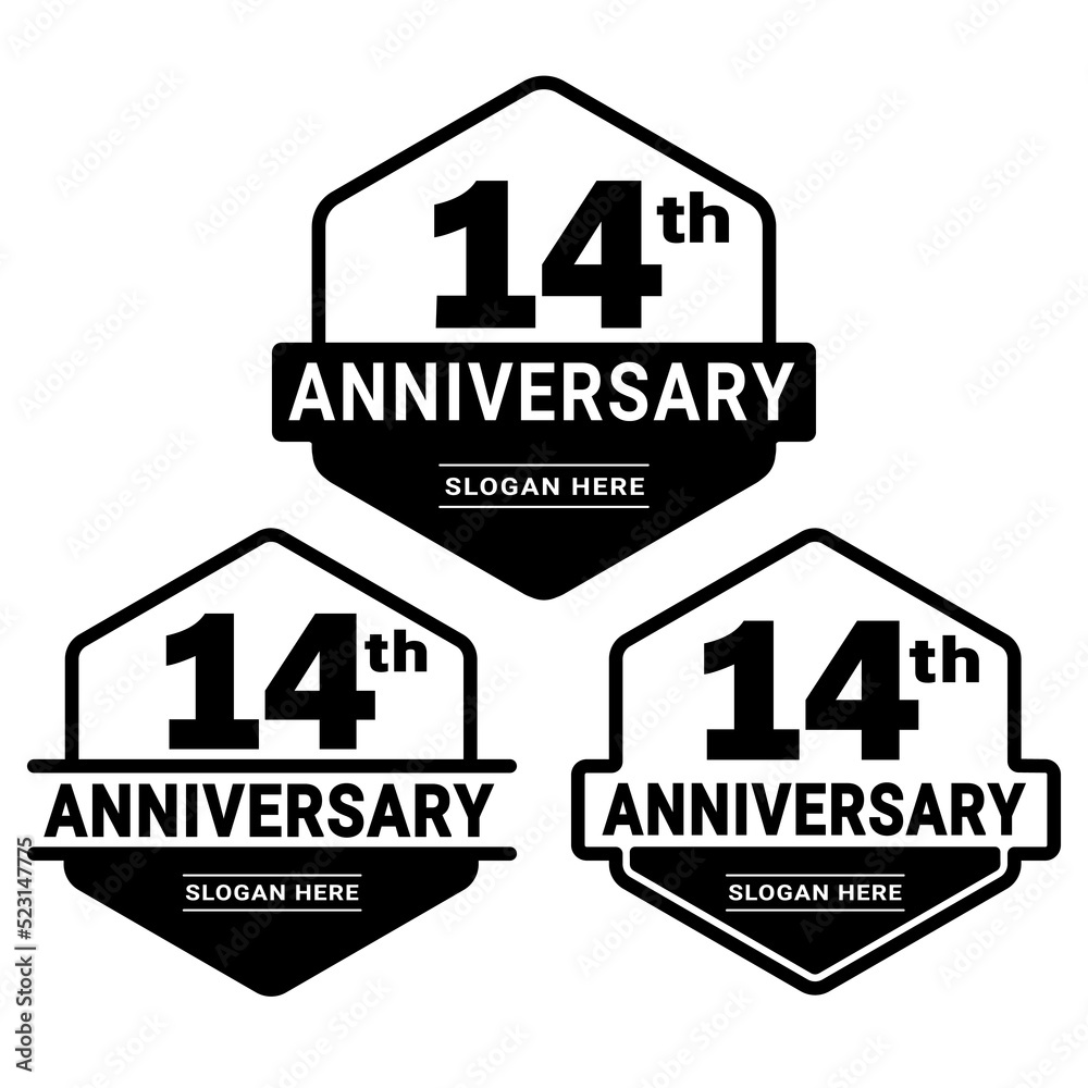 14 years anniversary celebration logotype. 14th anniversary logo ...