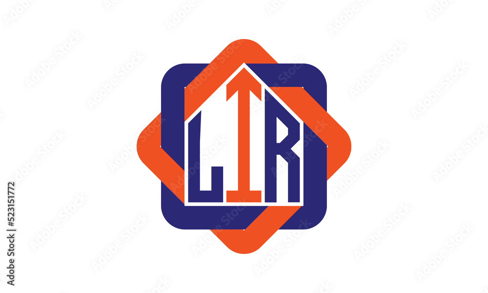 LIR three letter real estate logo with home icon logo design vector ...