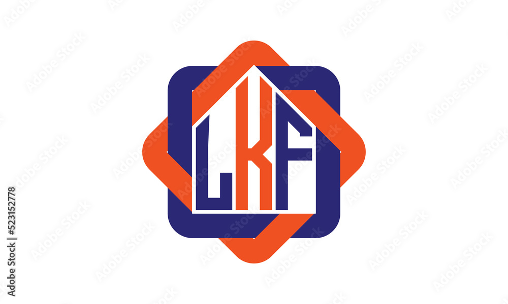 LKF three letter real estate logo with home icon logo design vector ...