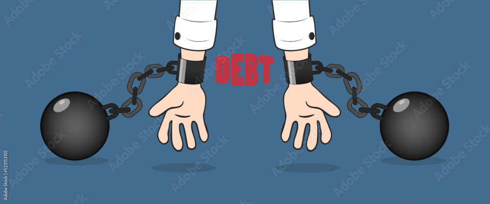 hands shackled, addiction concept, cartoon, vector illustration Stock ...