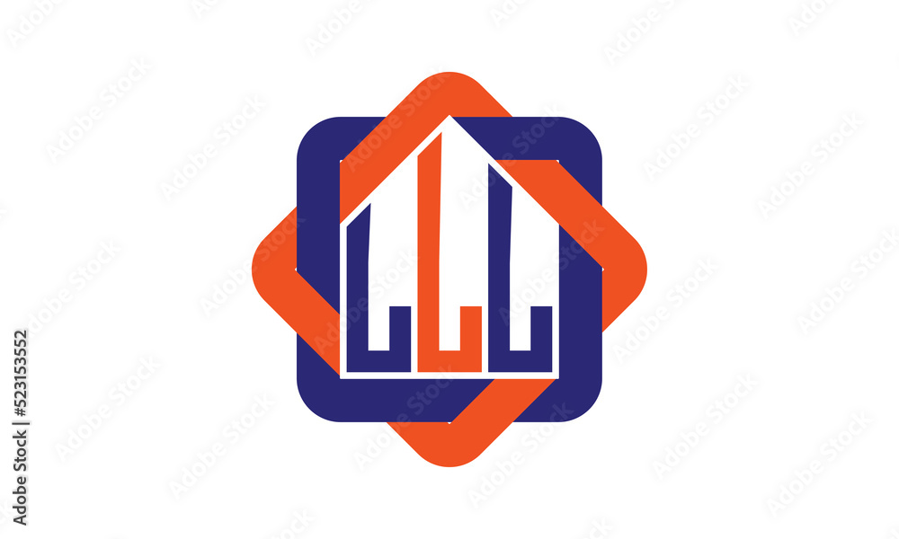 LLL three letter real estate logo with home icon logo design vector ...