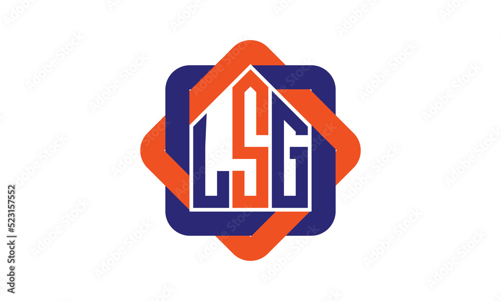 LSG three letter real estate logo with home icon logo design vector ...