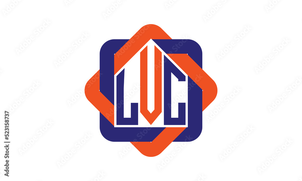LVC three letter real estate logo with home icon logo design vector ...