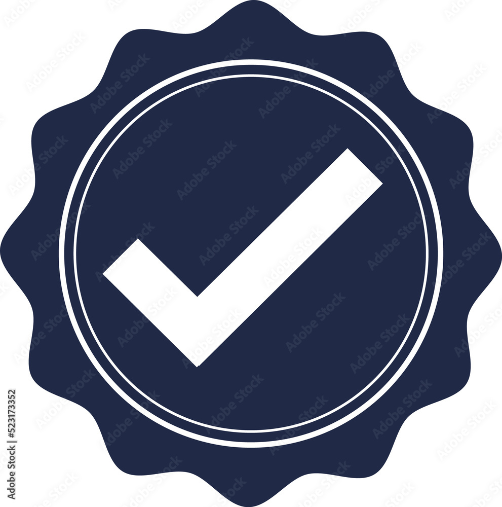 Stockillustratie Black check mark icon with circle, tick box, check ...