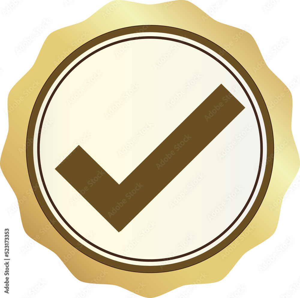 Gold check mark icon with circle, tick box, check list circle frame ... Gold check mark icon with circle, tick box, check list circle frame ...