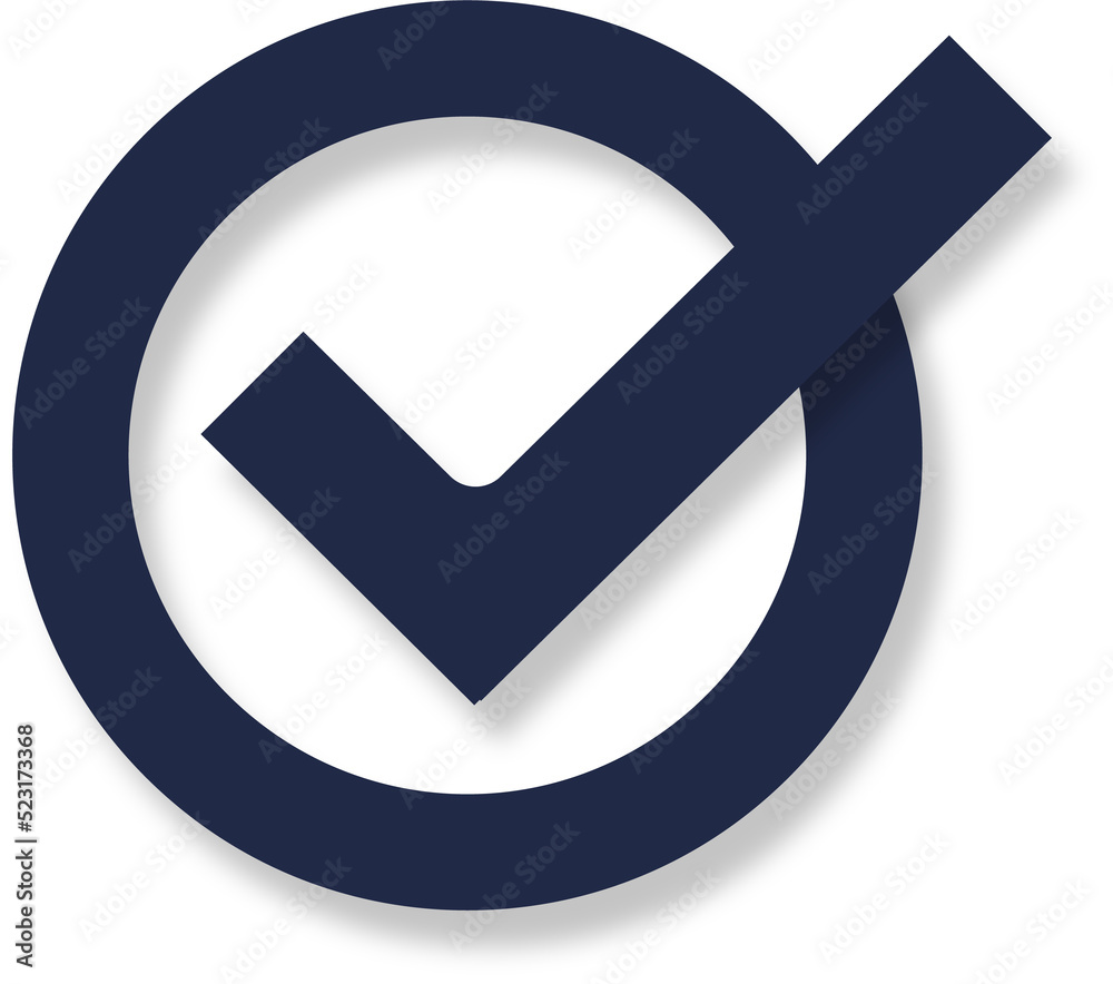 Black check mark icon with circle, tick box, check list circle frame ...