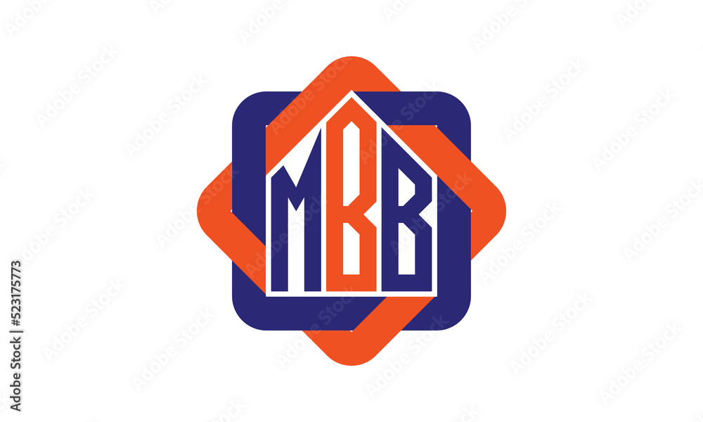 MBB three letter real estate logo with home icon logo design vector ...