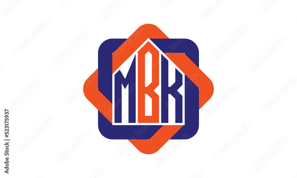 MBK three letter real estate logo with home icon logo design vector ...