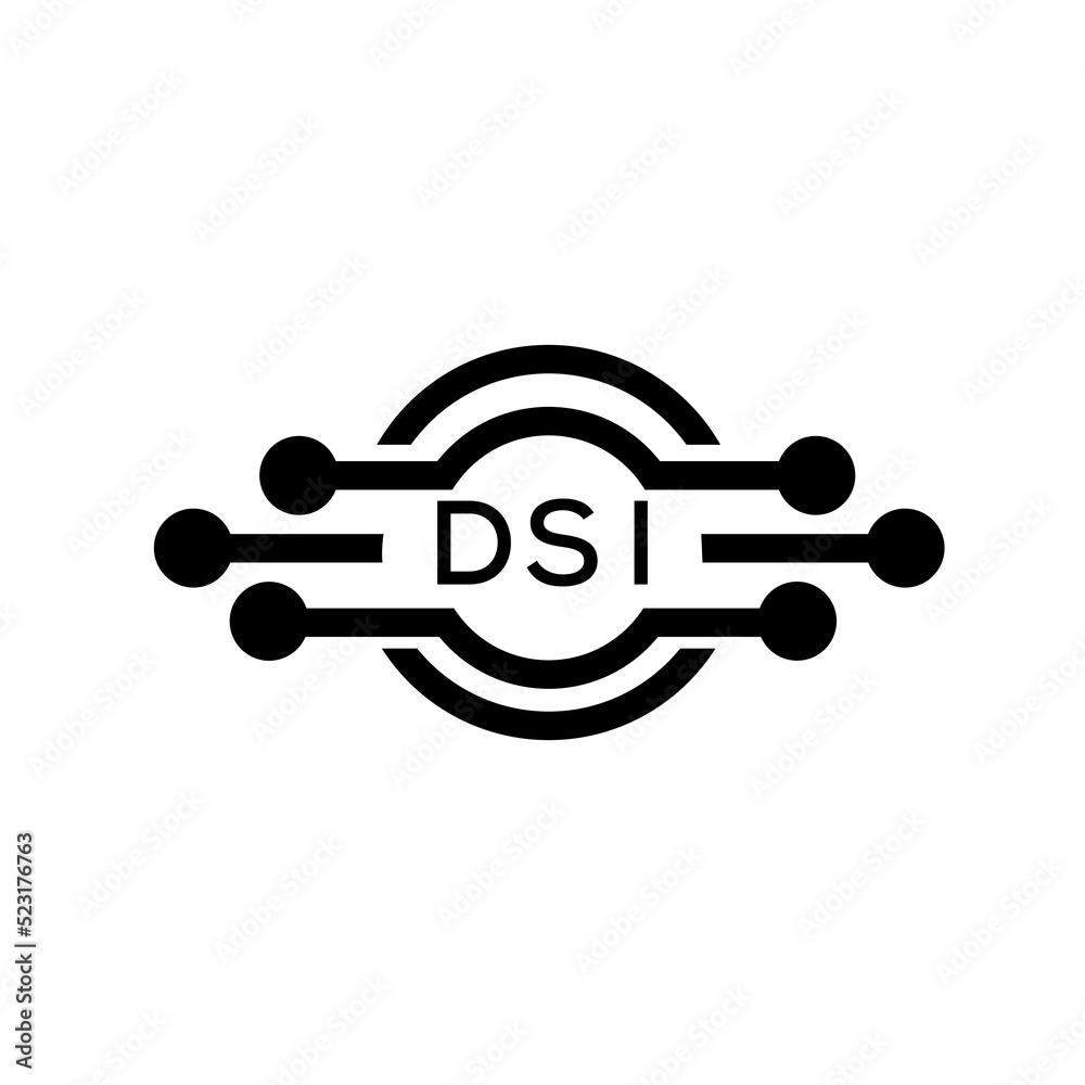 DSI letter logo. DSI best white background vector image. DSI Monogram ...