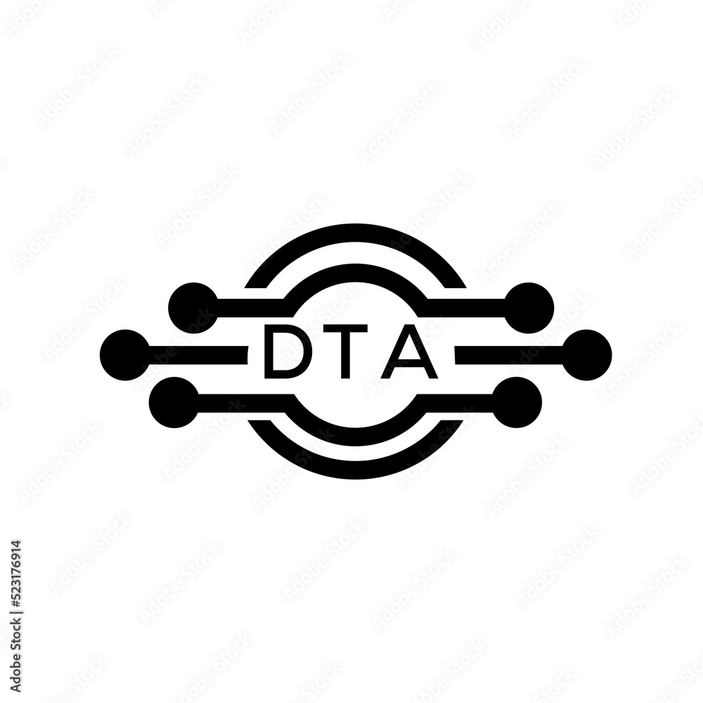 DTA letter logo. DTA best white background vector image. DTA Monogram ...