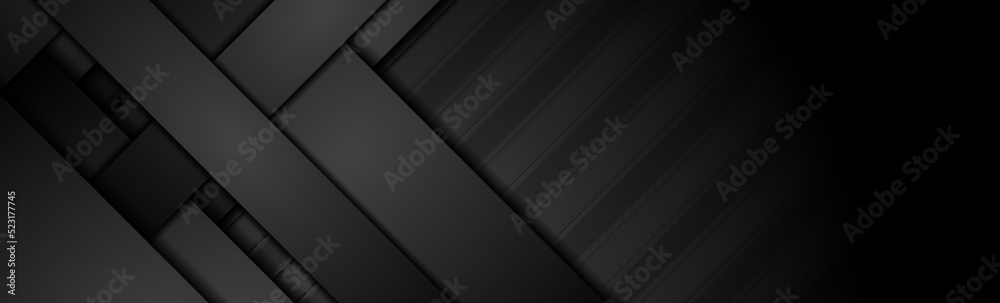 Geometry tech abstract background with black stripes. Vector banner ...