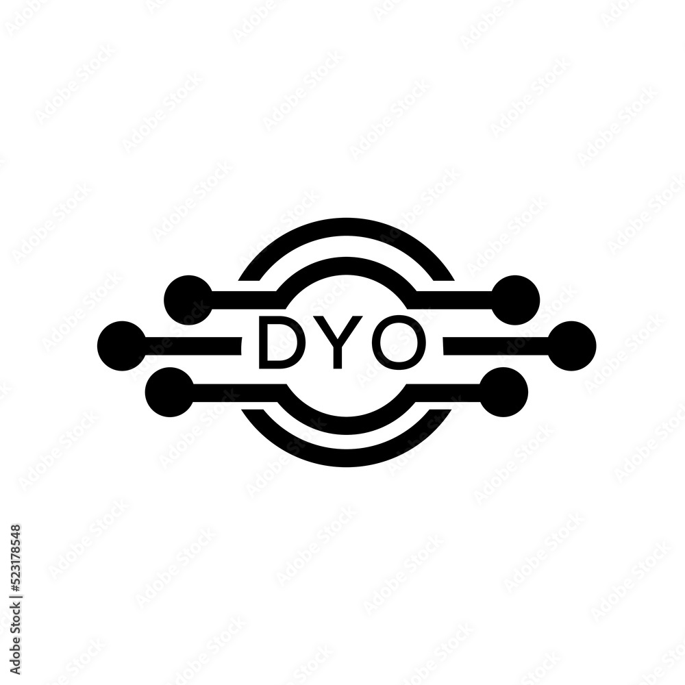 DYO letter logo. DYO best white background vector image. DYO Monogram ...