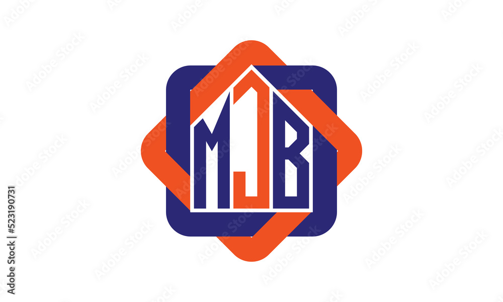 MJB three letter real estate logo with home icon logo design vector ...
