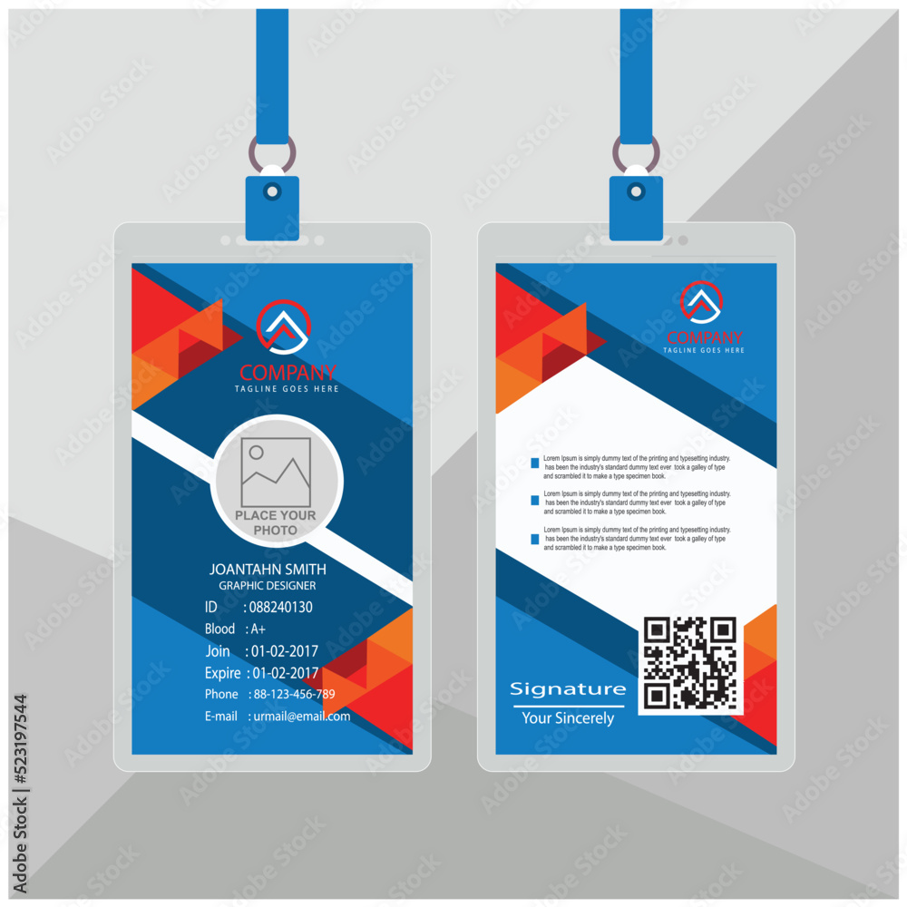Professional Employee ID card, Print ready Id Card, Business Id Card ... Professional Employee ID card, Print ready Id Card, Business Id Card ...
