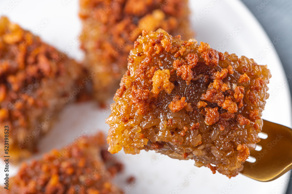 Biko is a sweet rice cake from the Philippines. It is made of coconut ...