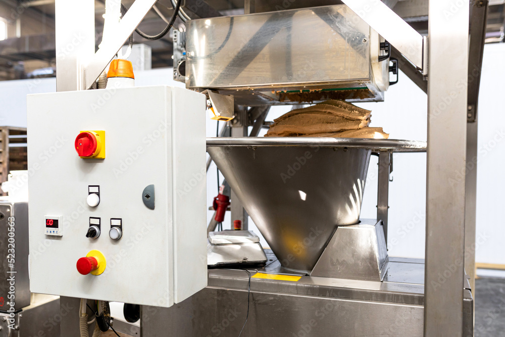 Bread production line, operation panel, product inspection monitoring ...