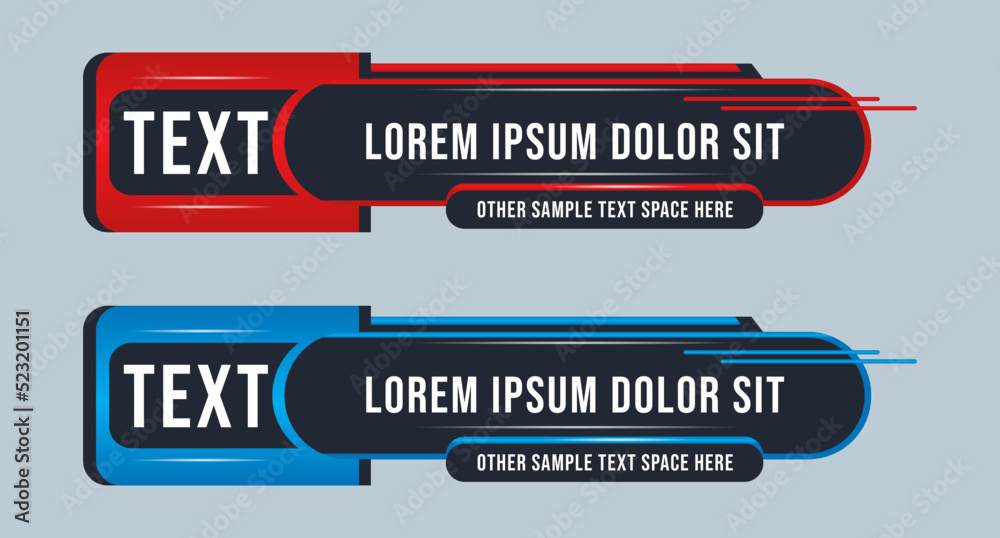 Editable modern Lower third set Header title set template design for ...