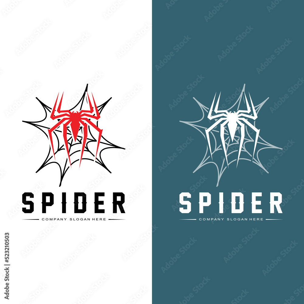 Spider and Cobweb Logo Vector Icons,animals making nests,for Halloween ...