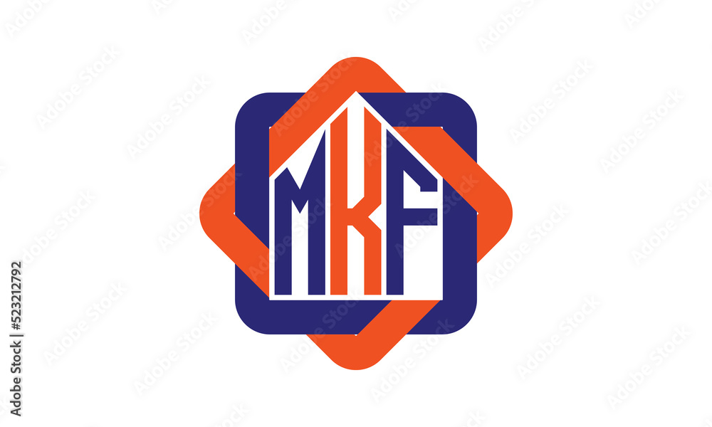 MKF three letter real estate logo with home icon logo design vector ...