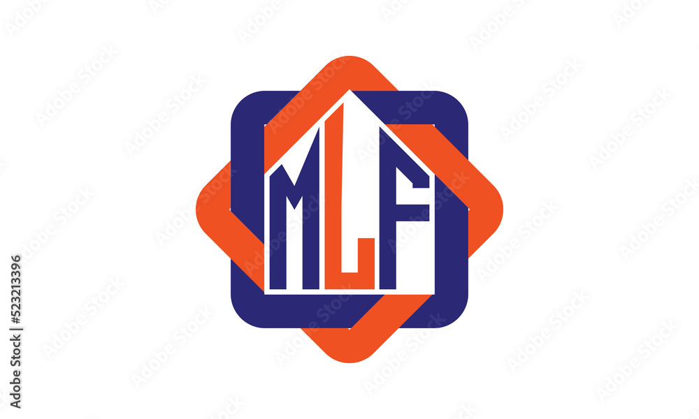 Vecteur Stock MLF three letter real estate logo with home icon logo ...