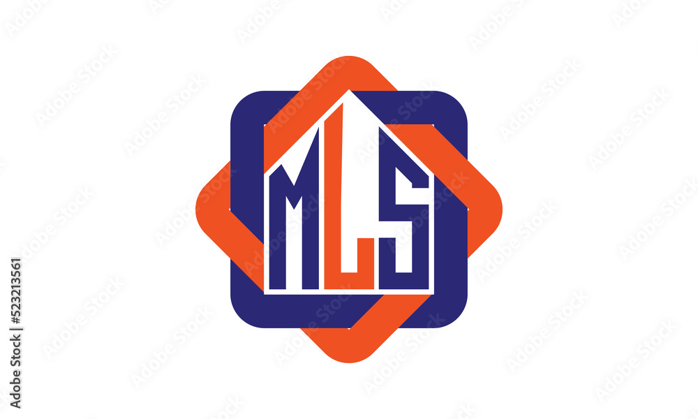 MLS three letter real estate logo with home icon logo design vector ...