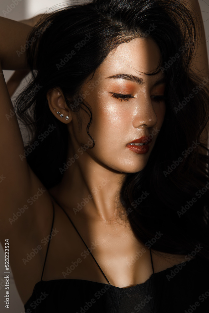 Street Fashion Beautiful Face Graceful Woman On Isolated White