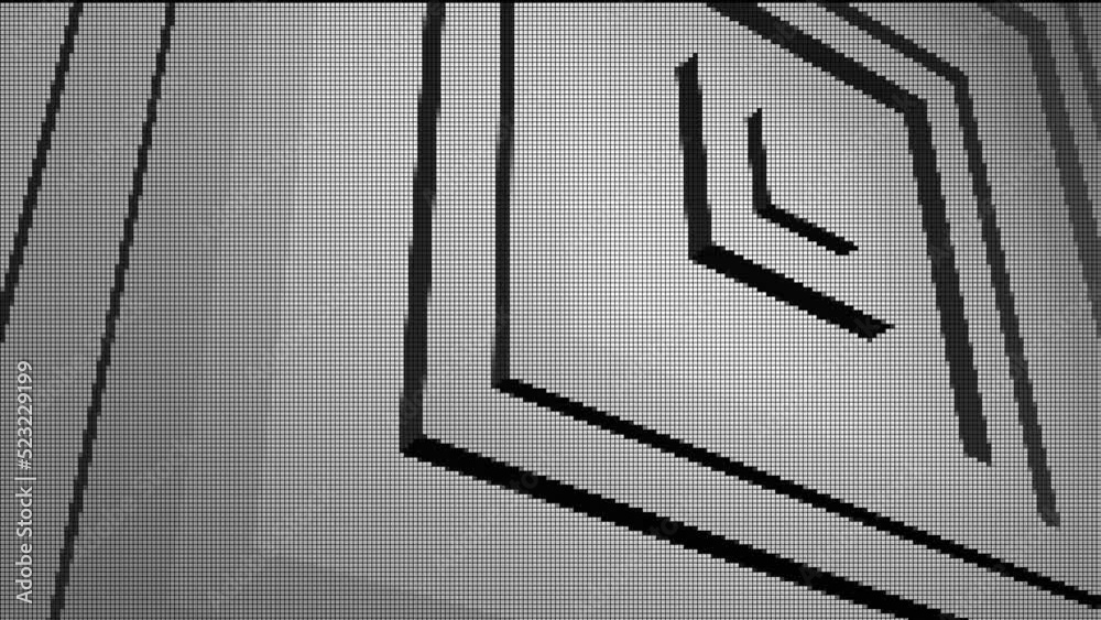 8 bit pixel retro abstract square pattern with offset effect. Animation ...